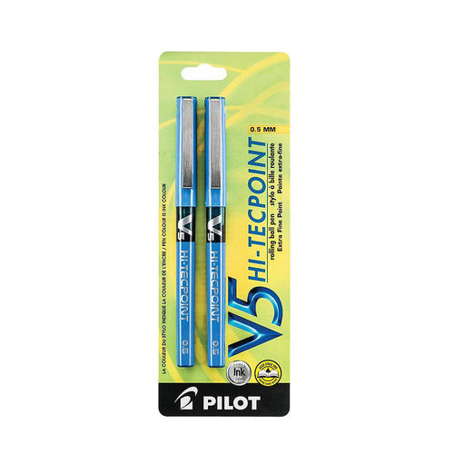 Pilot® Hi-Tecpoint V5 Rollerball Pens, 2/Pack