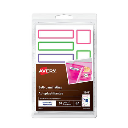 Avery® Self-Laminating Labels, Assorted Sizes, 30/Pack
