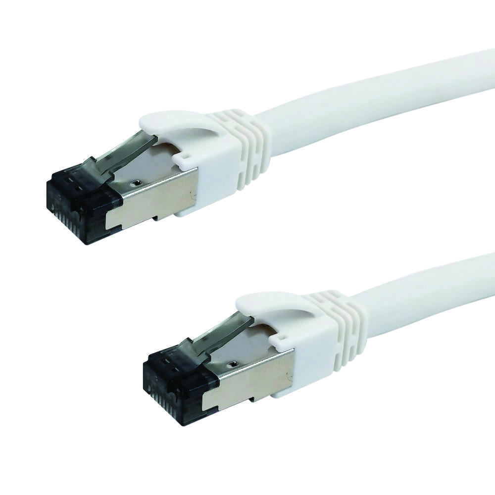 Cat8 S/FTP Shielded Patch Cable 40G 24AWG Riser CMR White