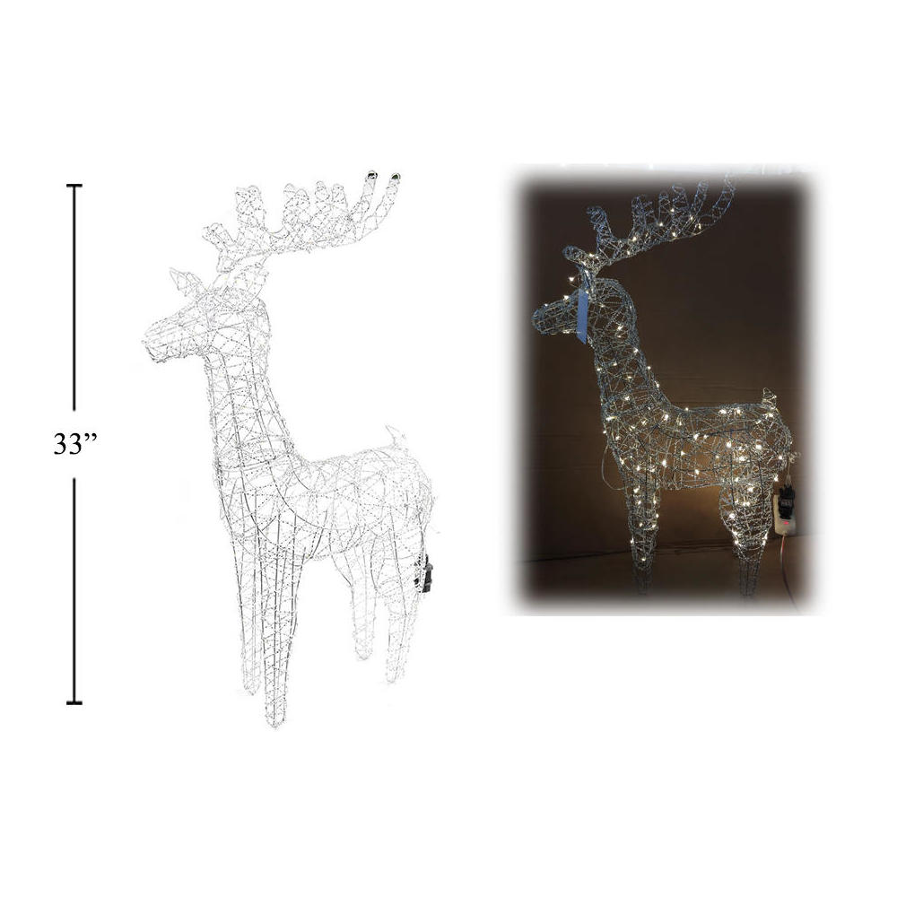 33" LED Wire Reindeer Light -Up Décor with 96 Lights