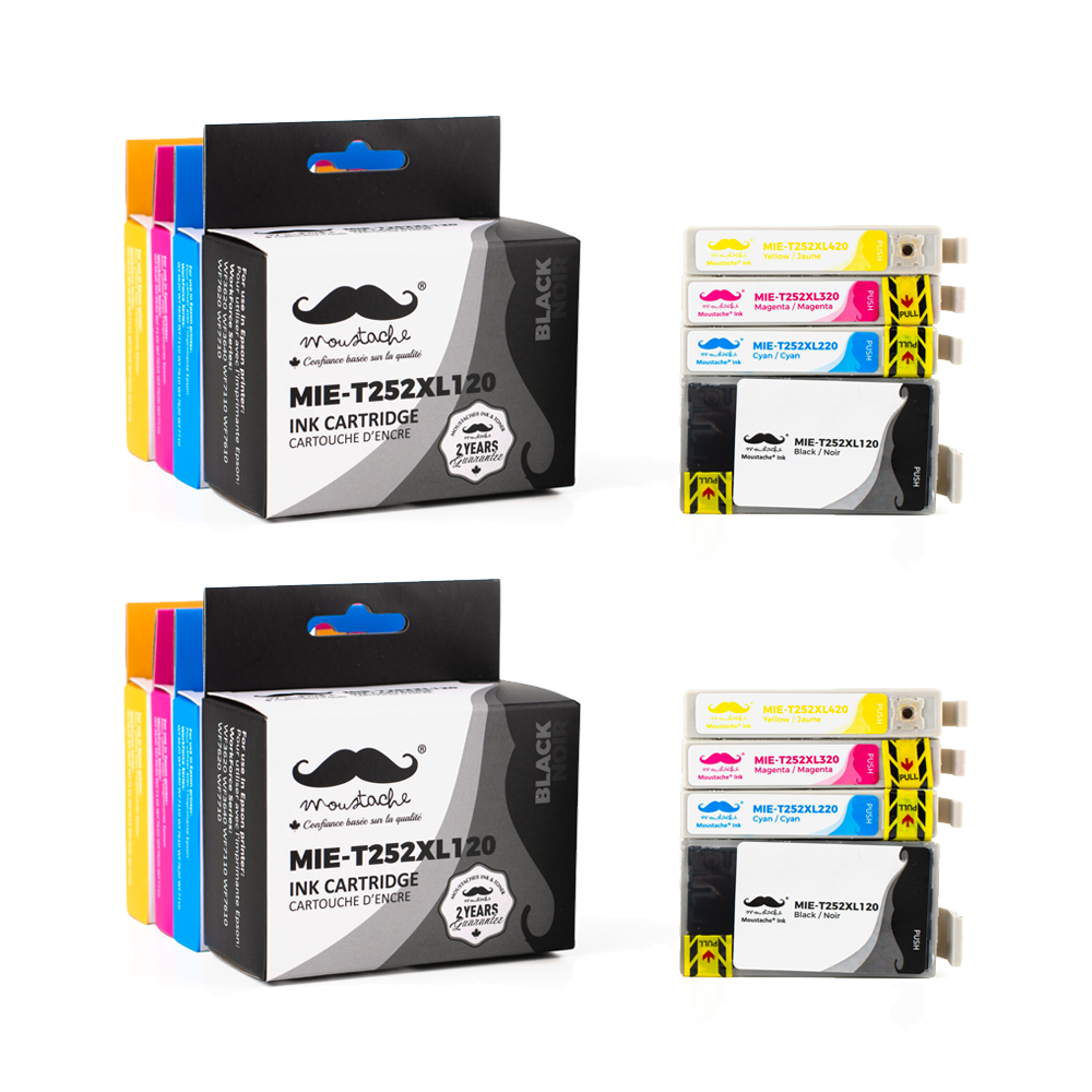 Epson 252 T252XL Compatible Ink Cartridge Combo High Yield BK/C/M/Y ...
