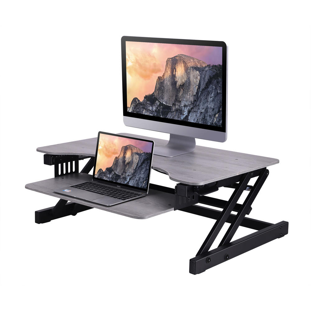 Height Adjustable Standing Desk Converter - White - Rocelco