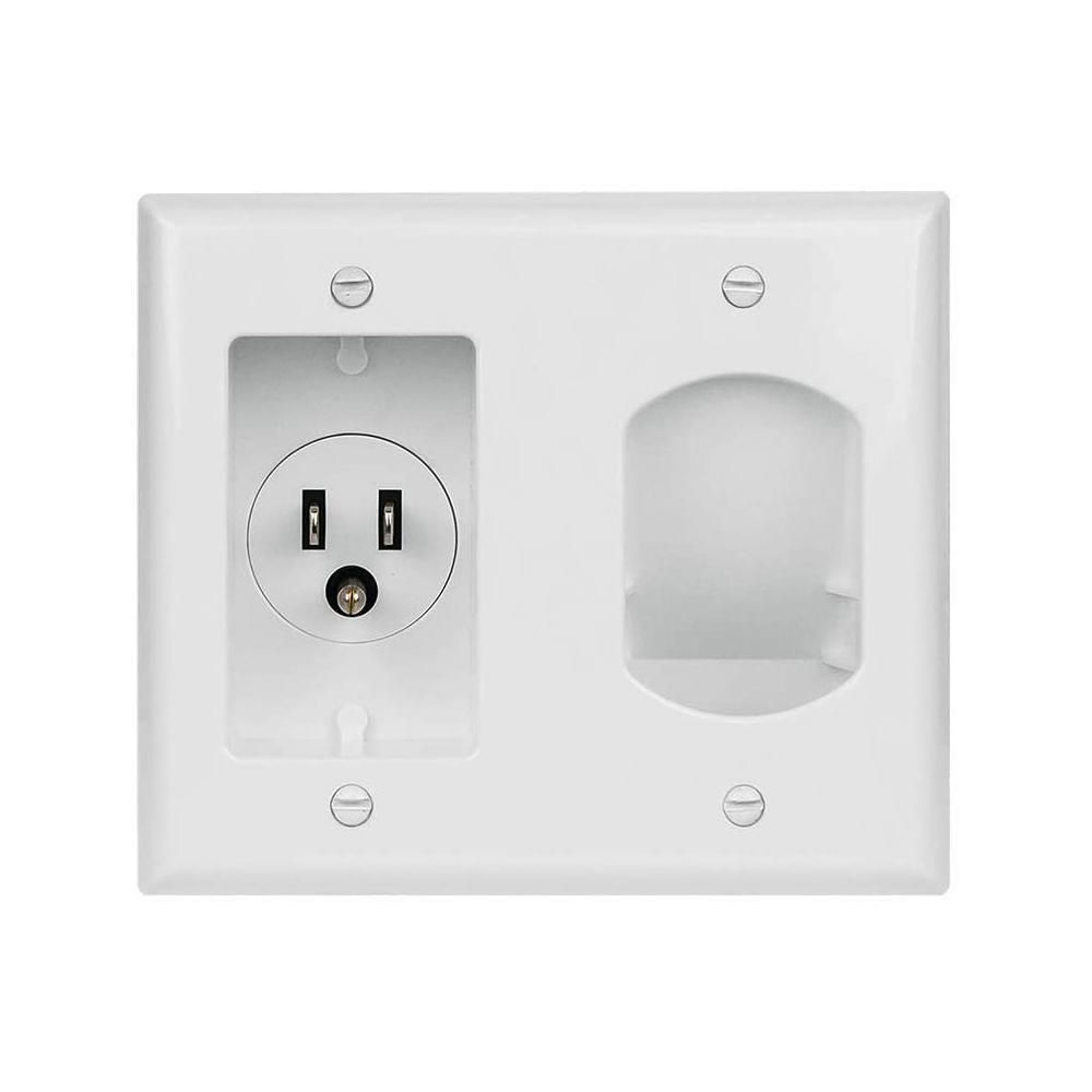 2-Gang Low Voltage Pass Through Cable Concealer Wall Plates With ...