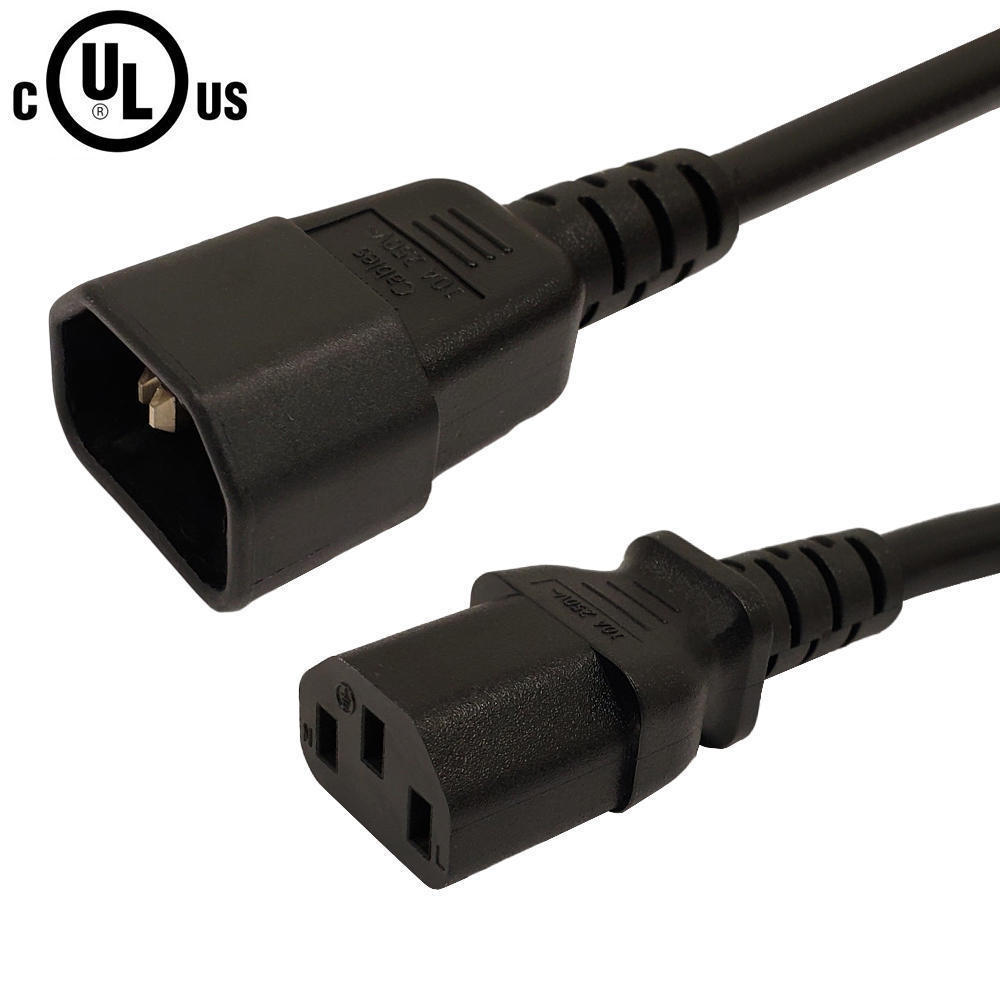 IEC C13 to IEC C14 Power Cable - 18AWG SJT