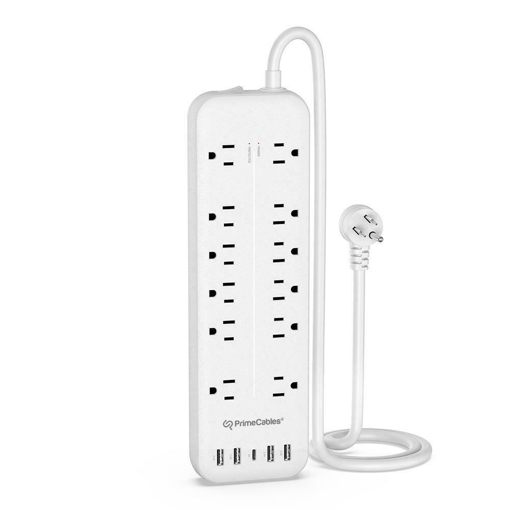 12-Outlet Surge Protector Power Strip - PrimeCables