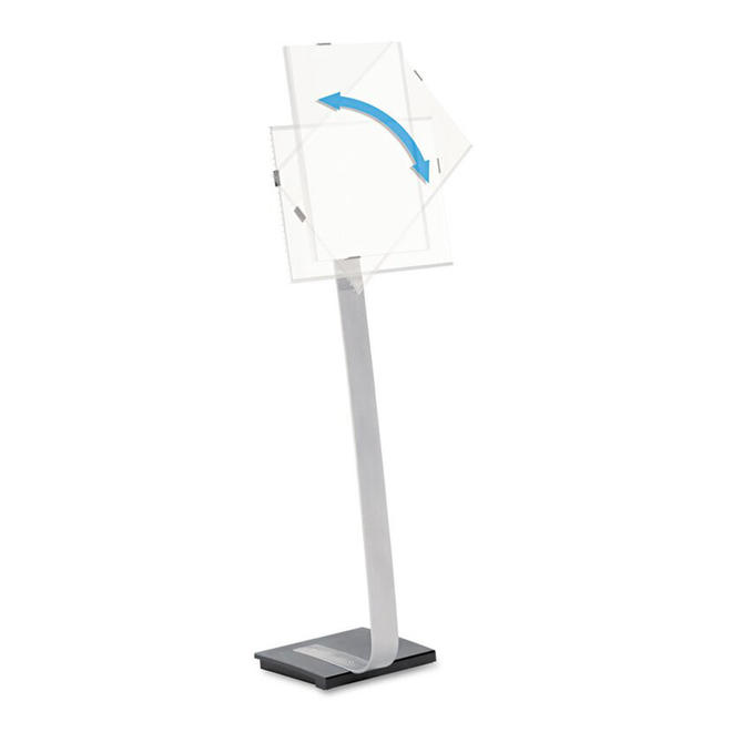 DURABLE® Info Sign Duo Floor Sign Stand For TABLOID-Size inserts, Silver