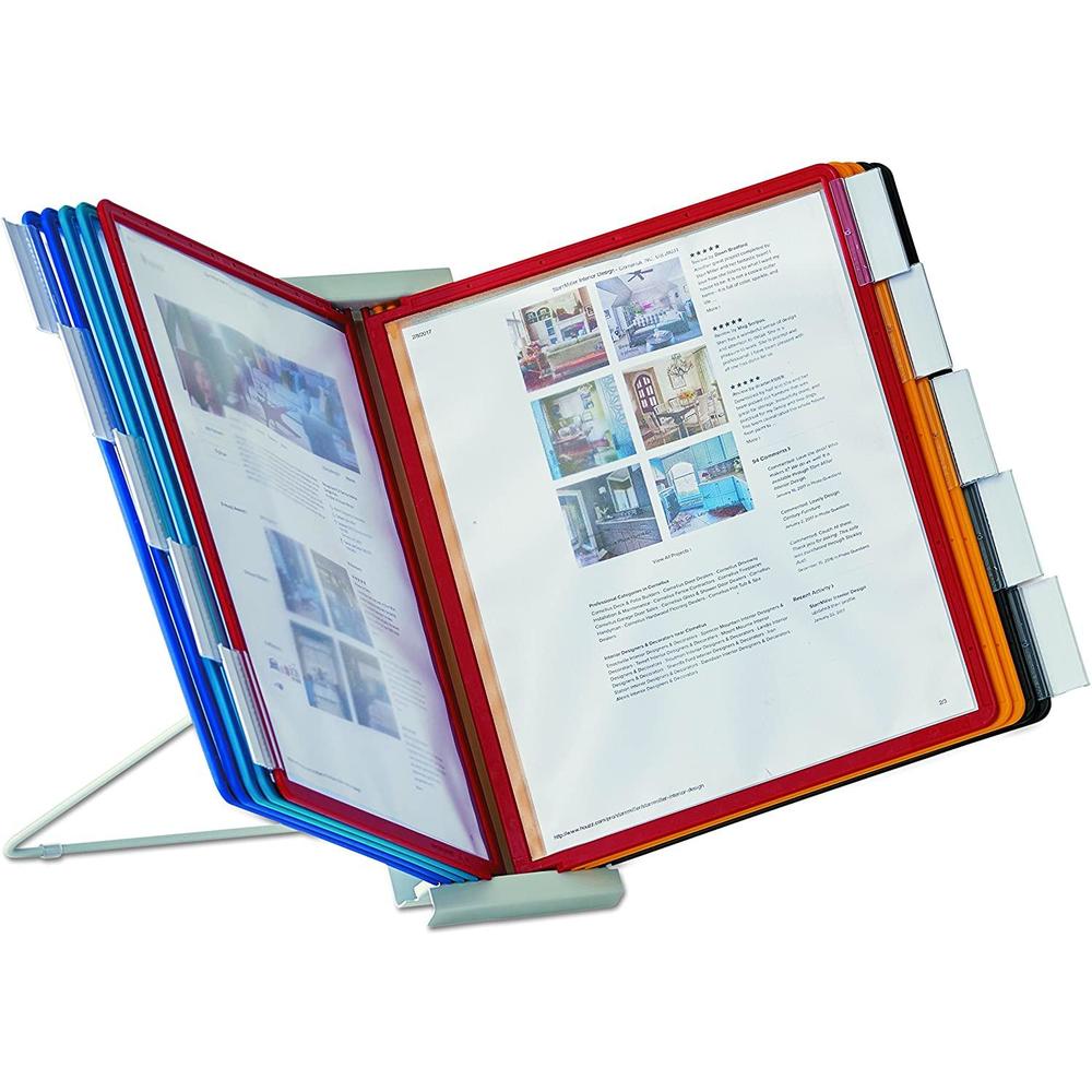 Durable Instaview® Desktop Reference System, Assorted Colors, 10 Panels