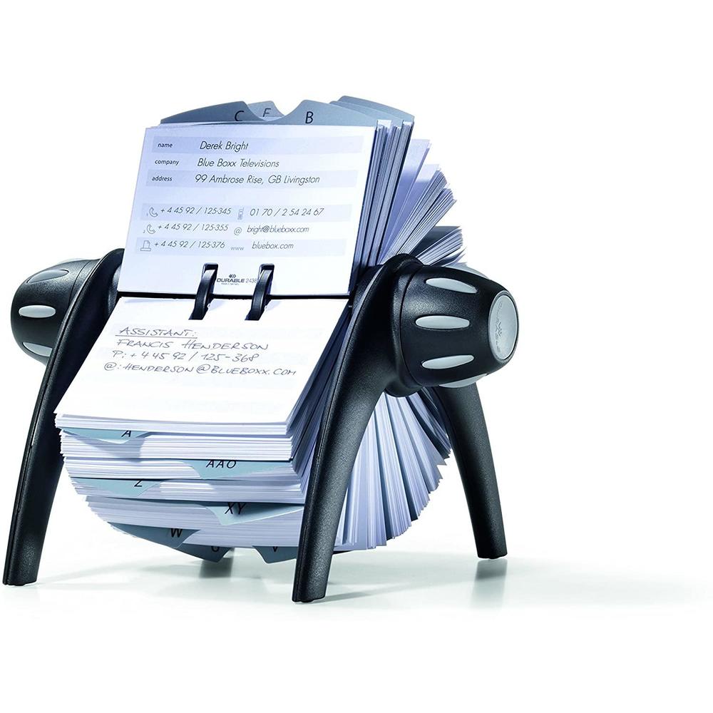 Durable TELINDEX, Black Flip Rotary Address Card File, 500 Double-Sided ...