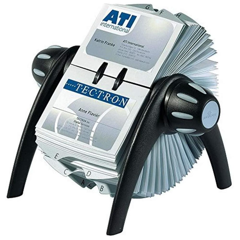 Durable TELINDEX, fichier de carte d'adresse rotatif à rabat noir, 200 ...