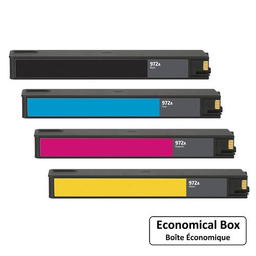 Remanufactured HP 972A PageWide Ink Cartridge Combo BK/C/M/Y ...