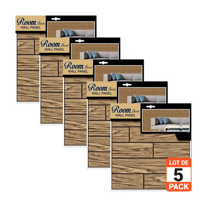iDesign Wall Decals, 3D Tile, Walnut Woodgrain, 11.8x11.8"