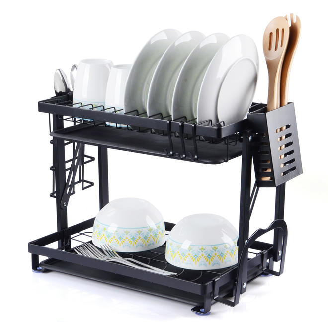 2-Tier large Foldable Dish Rack Quality Metal for Kitchen Rack ...