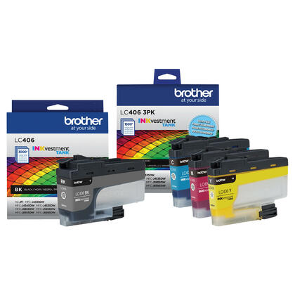Brother LC406 Original Ink Cartridge Combo BK/C/M/Y
