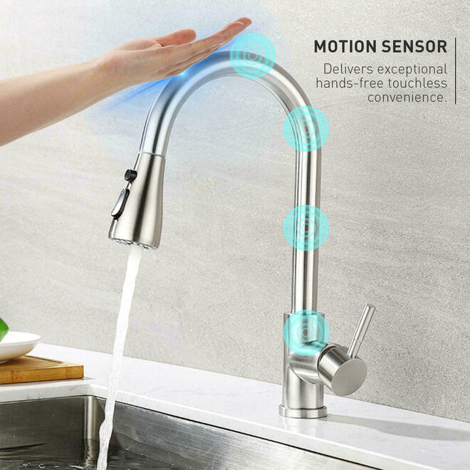 Touchless Motion Sense Kitchen Sink Faucet with Pull Down Sprayer ...