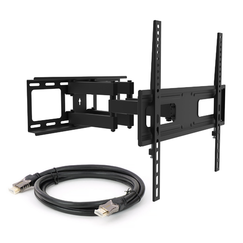 Elegant Slim Full-motion Wall Mount For 26"-55" LED + HDMI 2.0 Cables ...