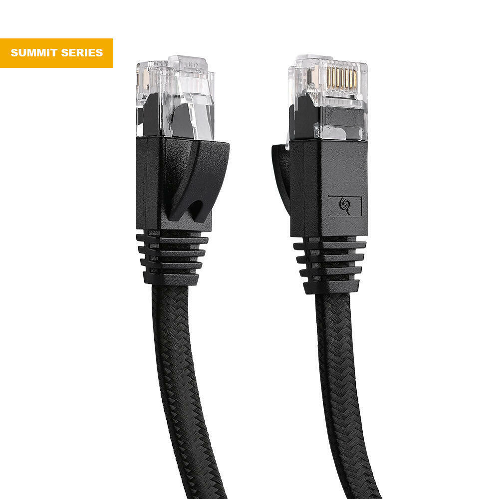 Summit Series CAT6 Nylon Braided Network Ethernet Flat Patch Cable ...