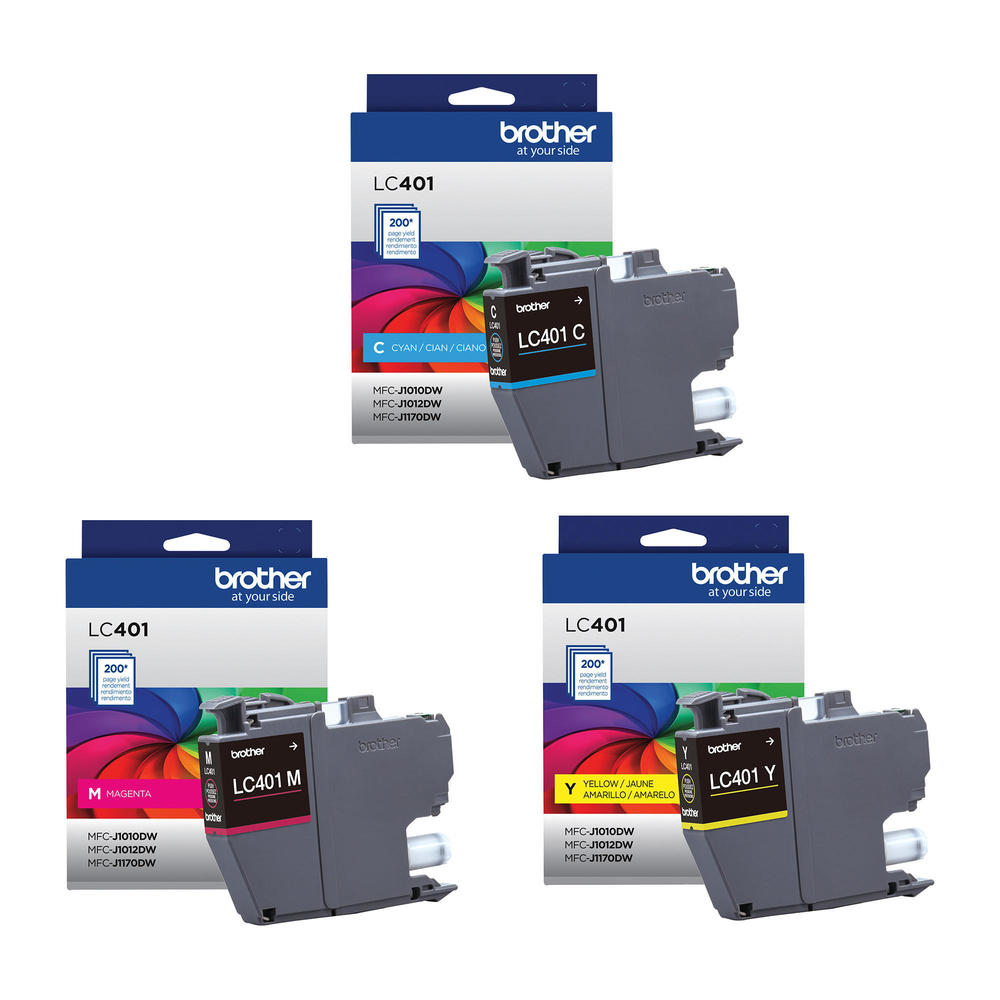 Brother LC401 Original Color Ink Cartridge Combo C/M/Y