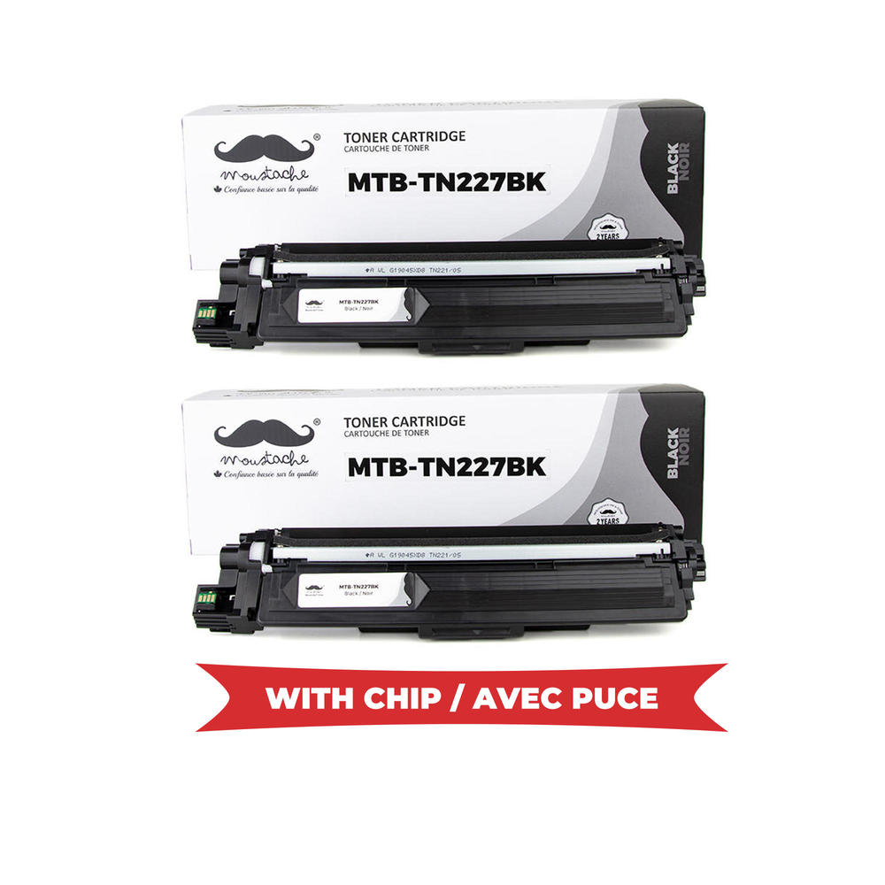Brother TN227 Black Toner Cartridge - Compatible, High Yield & Chip