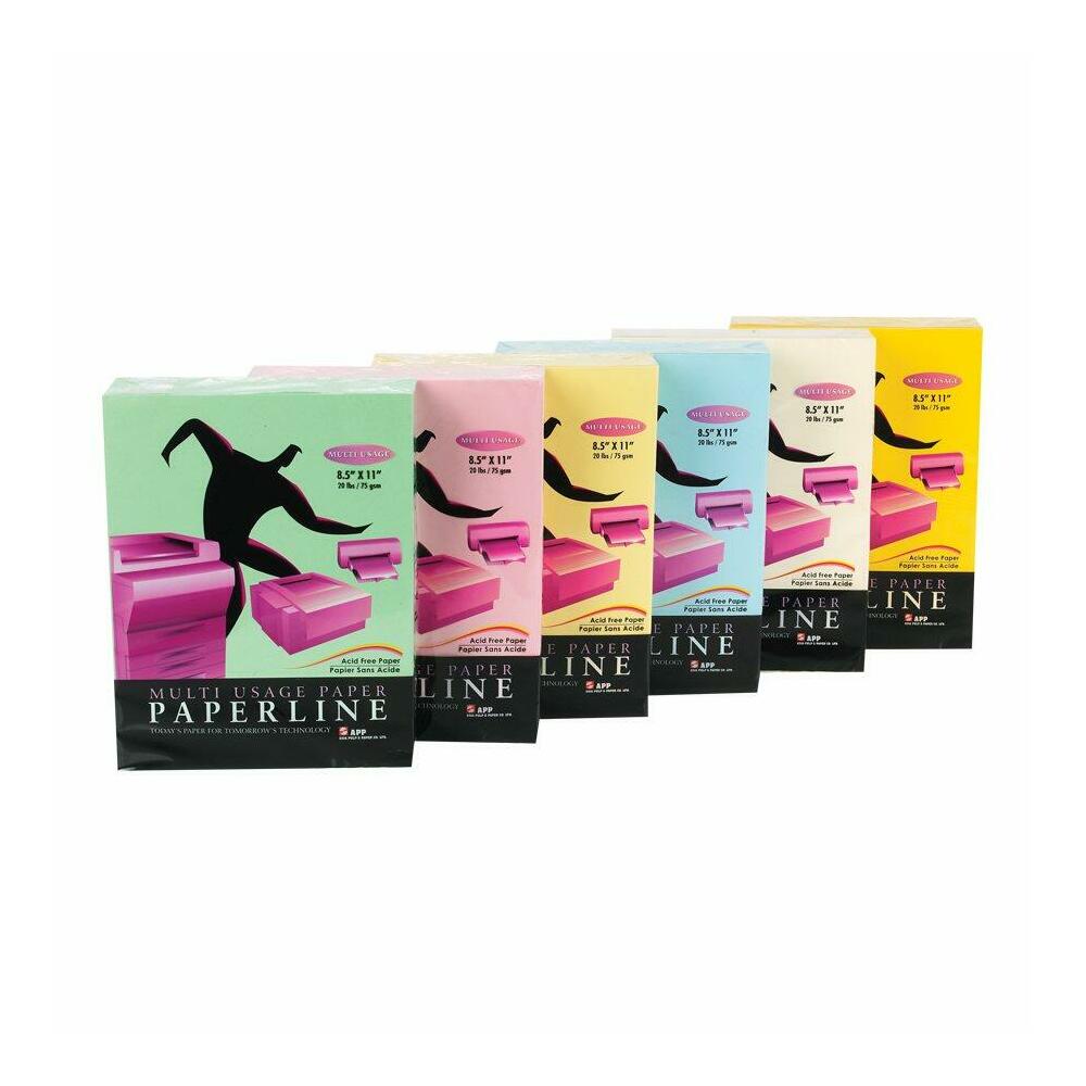 APP Paperline 30% Recycled Pastel Coloured Copy Paper, 20 lbs, 8.5" x 11"