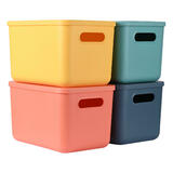 Functional Plastic Storage Bin with Handle, 8L, 4/Pack - STORA