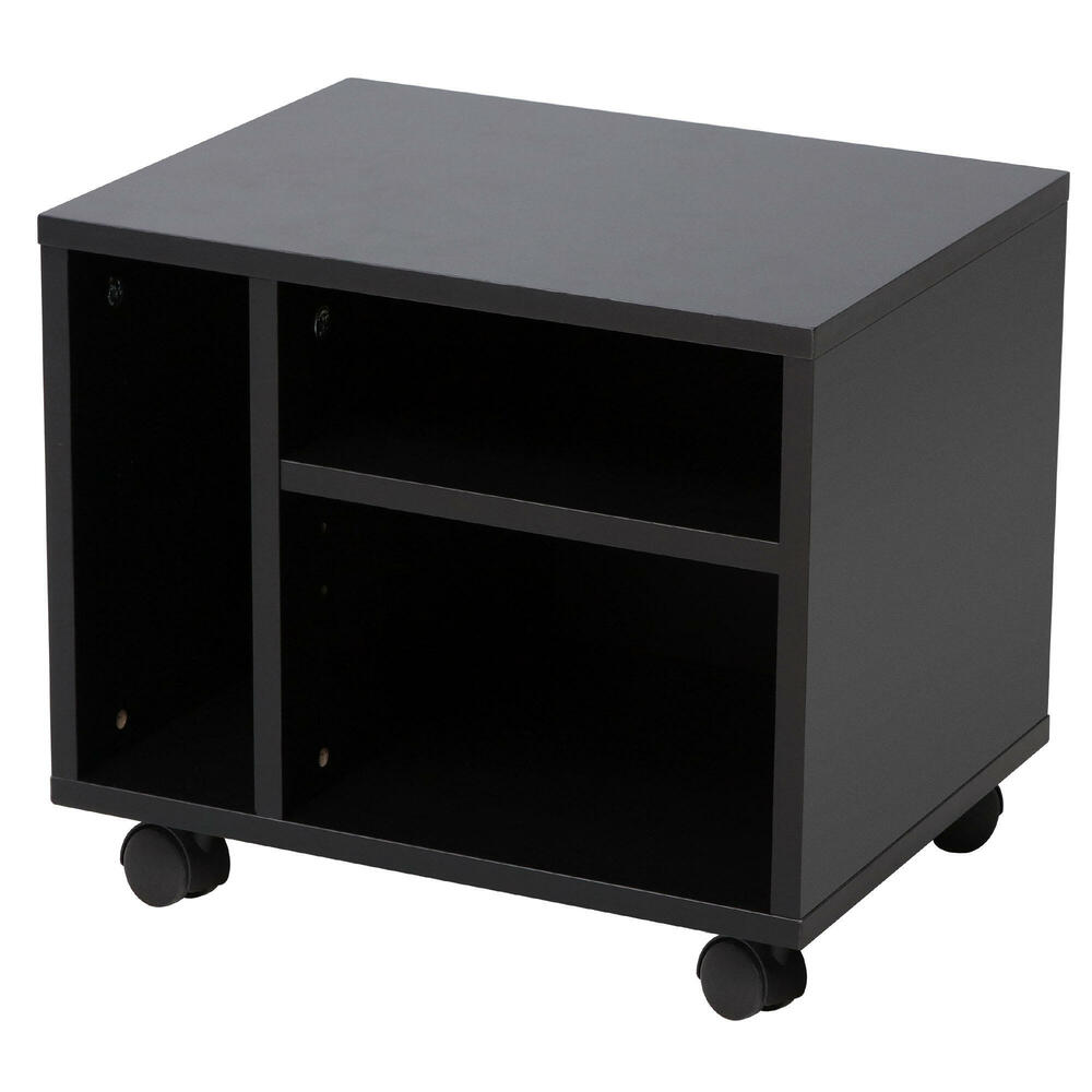 Two-Layer Mobile Wood Printer Stand Cabinet with 3 Storage Compartments ...