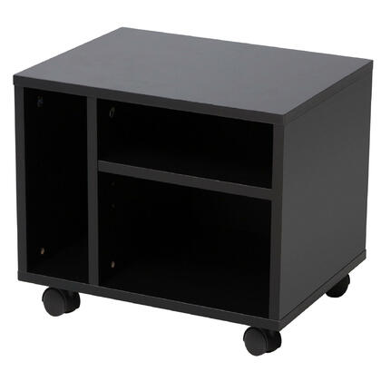 Two-Layer Mobile Wood Printer Stand Cabinet with 3 Storage Compartments ...