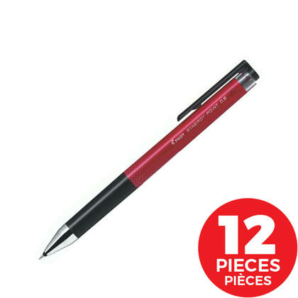 Pilot Ballpoint Pen, Synergy point 0.5mm, Red, 12/Pack
