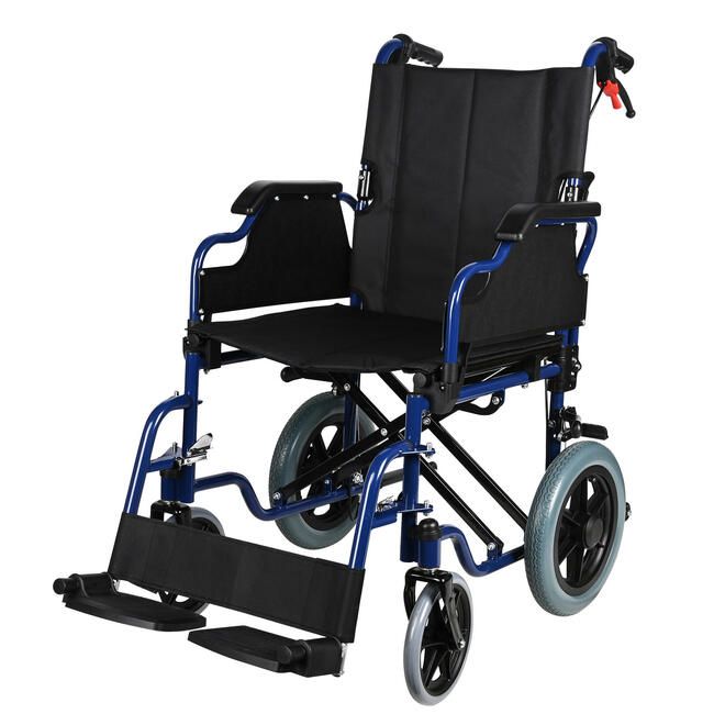 Foldable Lightweight Wheelchair With Swing Away Footrests with 12" Rear ...