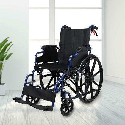 Foldable Lightweight Wheelchair With Swing Away Footrests with 12" Rear ...