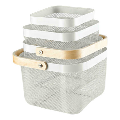 4 Pack Metal Mesh Storage Organizer Baskets - STORA