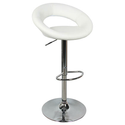 Bar Stool Adjustable Swivel Moon Shape - black