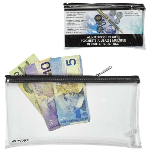 MERANGUE Pochette transparente tout usage,6" X 10 1/2"