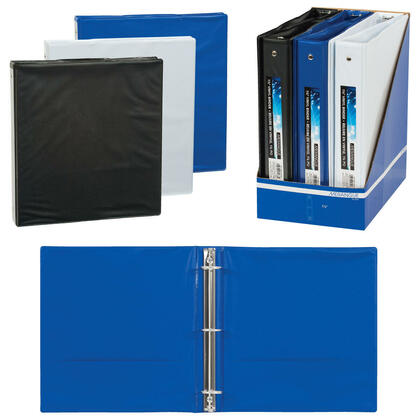 Merangue Vinyl Overlay View Binder with 2 Inside Pockets, Round Ring, 2″