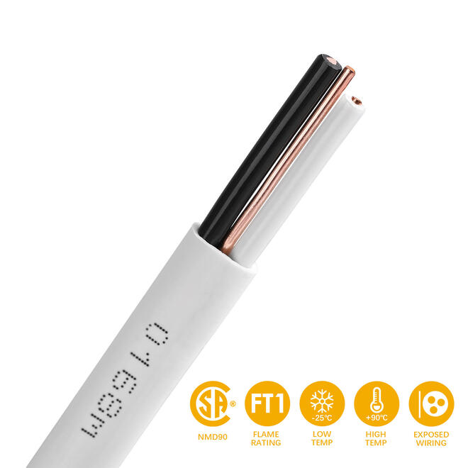14/2 with Ground Building Indoor Electrical Copper Wire NMD90, White
