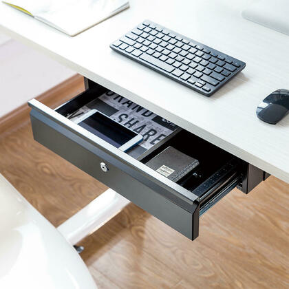 Lockable Office Mounted Sliding Under Desk Pull-Out Drawer, Black, 17.7 ...