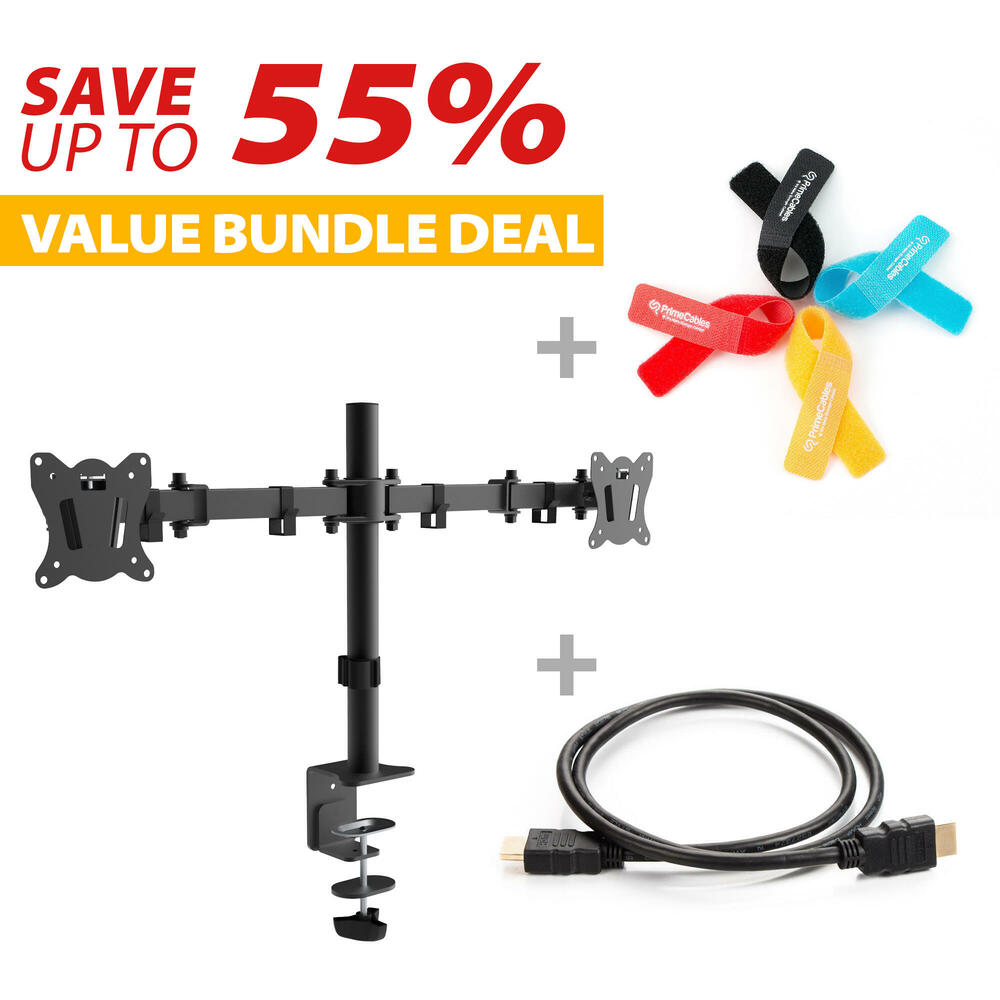 Support de bureau pour double moniteur et câble et attaches HDMI ...
