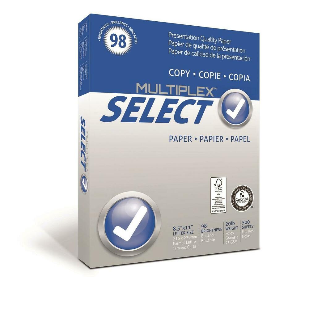 Multiplex High Bright Copy Paper - Letter size, 20lbs, 8.5" x 11"