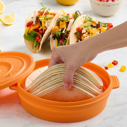 8.7 inch Microwaveable Collapsible Tortilla Waffle Warmer with Lid ...