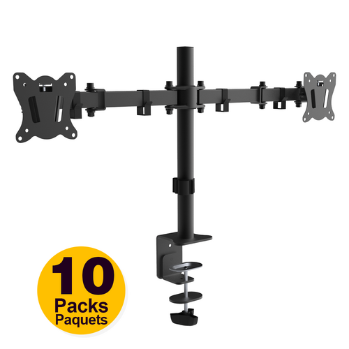 Full Motion Dual Monitor Desk Mount for 13"-27" Monitors - PrimeCables