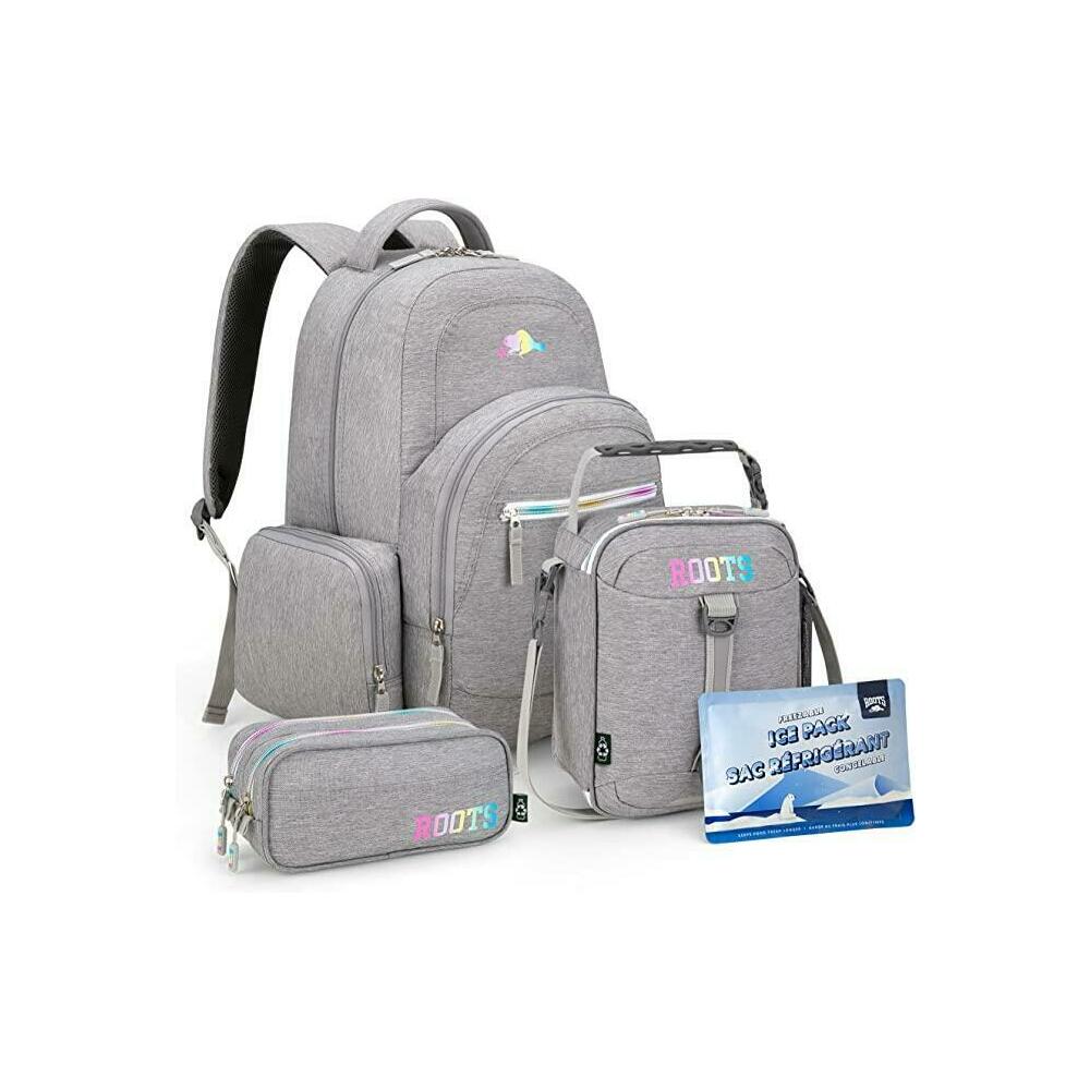 ROOTS Iconic 4 pcs school combo avec sac à dos ultraléger, sac à lunch ...