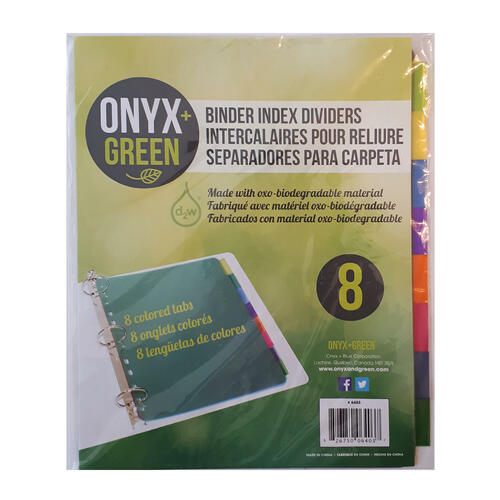 Onyx & Green® Eco-Friendly Binder Index Dividers Made from Oxo ...