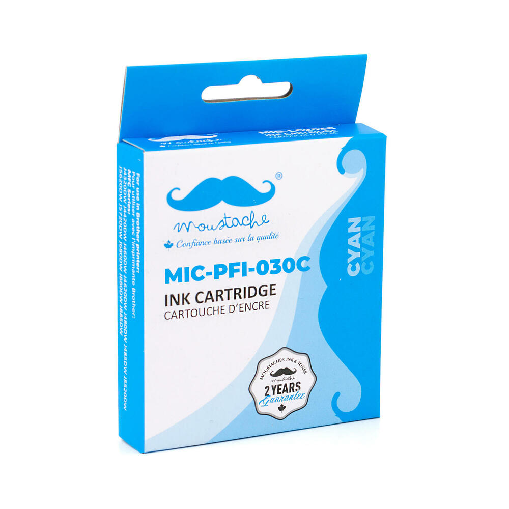 Canon PFI-030C Compatible Cyan Ink Cartridge (3490C001AA) - Moustache®