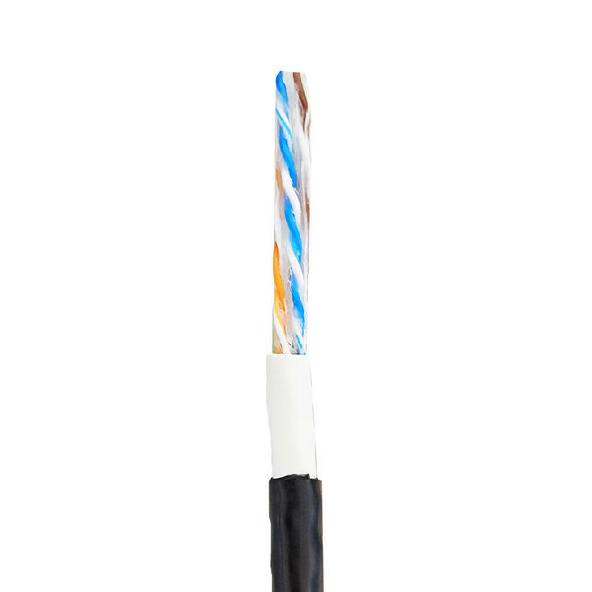 1000 ft Bulk Rouleau Cat6 Riser Câble de douche PVC double veste Noir ...