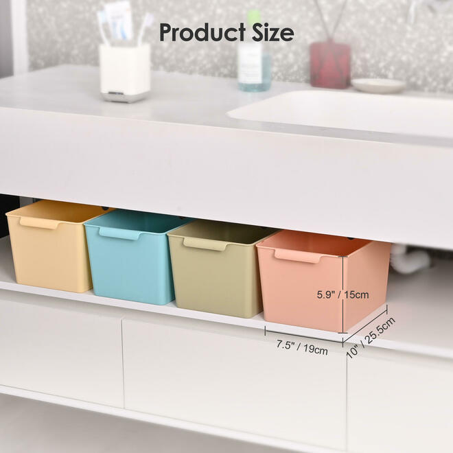 4-Piece Color-Coded Storage Bin Set - Durable, Easy-Grip- STORA™