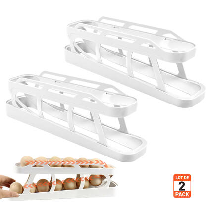 2-Tier Space-Saving Automatic Rolling Eggs Dispenser and Organizer for ...