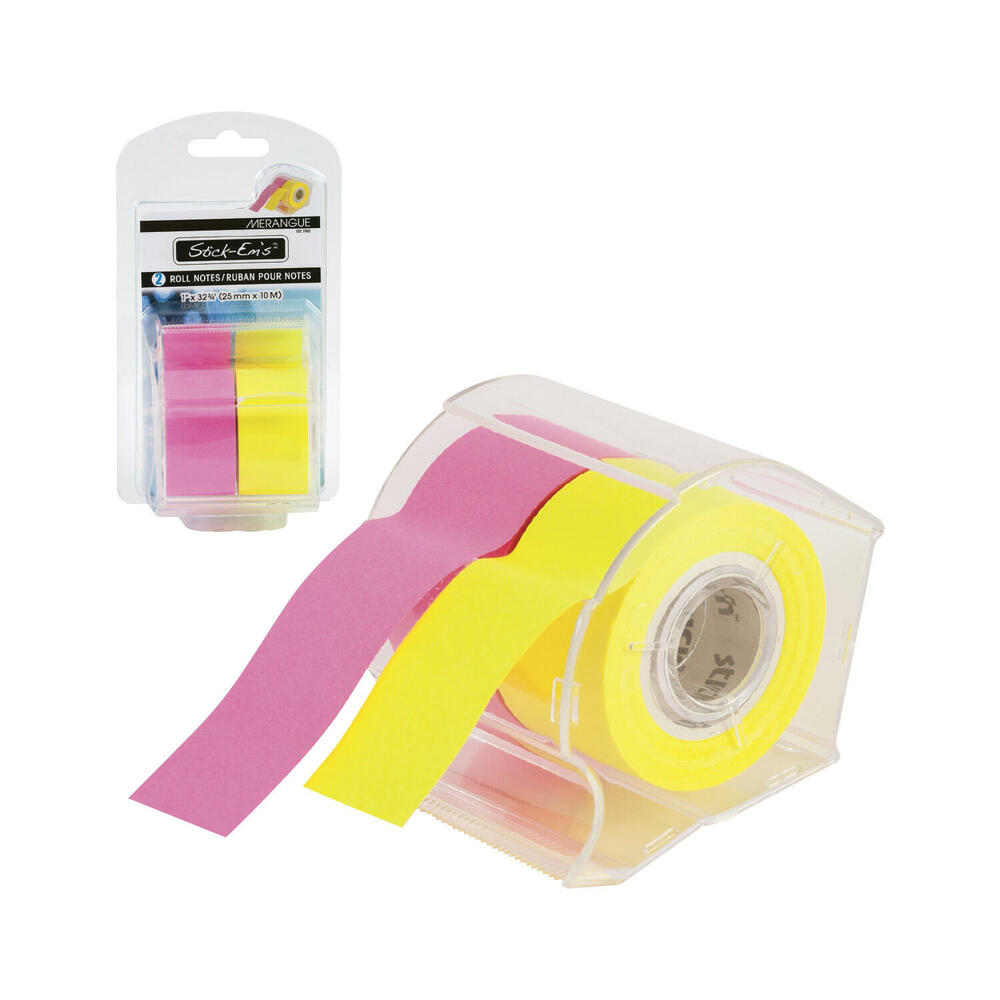Merangue® Stick Em’s™ Roll Self-Adhesive Notes with Dispenser