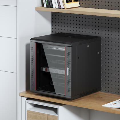 Durable 12U Server Rack with Integrated PDU for Data Centers