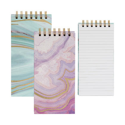 Merangue® Top Coil Marble Notepad, 4 x 8"