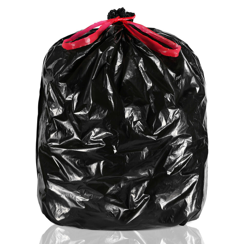 Ultra Strong Large Garbage Bag with Drawstring, 30 Bags/Pack, Black ...