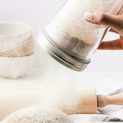 Glass Spice Sifter Jar Set, Glass Jar, Mesh Sifter and Lid, 500ml - KILNER